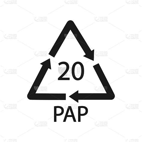 纸张回收标志pap 20。矢量图素材 花瓣网