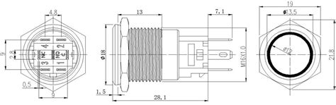 FILN MM Momentary Metal Round Push Button Switch
