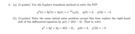 Solved A 5 Points Use The Laplace Transform Method To