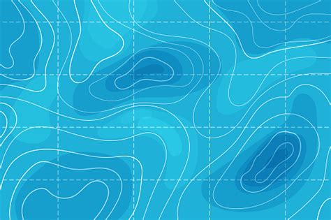 등고선 격자 물 바다 바다 구호 깊이가 있는 지형도 항해 지도 제작 추상 영역 벡터 일러스트 레이 션 개념에 대한 스톡 벡터