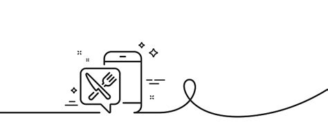 레스토랑 음식 앱 라인 아이콘입니다 비접촉식 식사 주문 표시 컬이 있는 연속 라인 벡터 0명에 대한 스톡 벡터 아트 및 기타 이미지 Istock