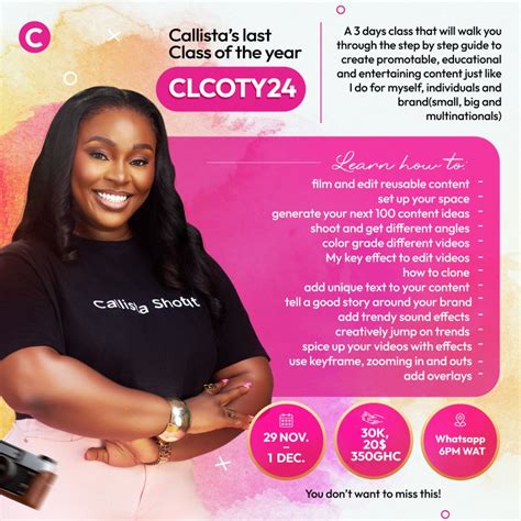 Buy Callista S Last Class Of The Year Clcoty24 By Callista Wendu On Selar