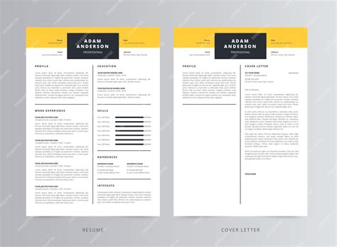 Premium Vector Professional Resume Or Cv And Cover Letter Template