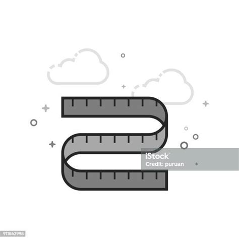 테이프를 측정 하는 회색조 아이콘평면 0명에 대한 스톡 벡터 아트 및 기타 이미지 0명 가냘픈 규모 Istock