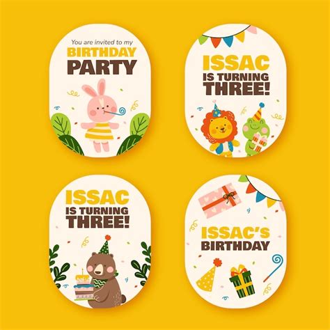 손으로 그린 생일 템플릿 디자인 무료 벡터