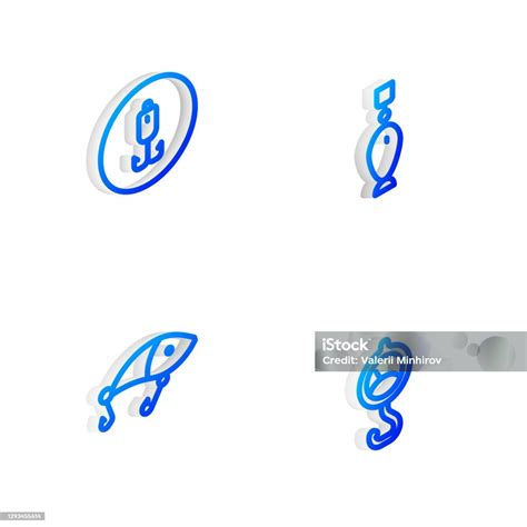 등분성 선 낚시 숟가락 후크 미끼 및 스프링 스케일 아이콘을 설정합니다 벡터 3차원 형태에 대한 스톡 벡터 아트 및 기타 이미지 3차원 형태 강 건강관리와 의술