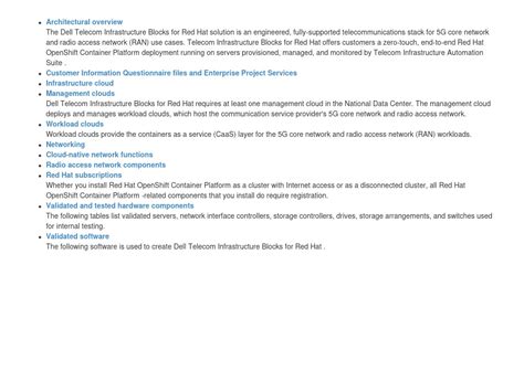 Architecture Dell Telecom Infrastructure Blocks For Red Hat 3 5 Architecture Guide Dell