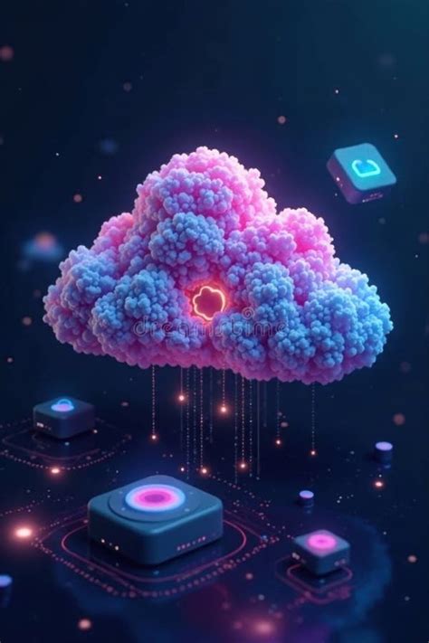 Cloud Storage Interface Showing File Folders And Data System Server Stock Illustration