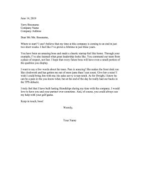 Warm Resignation Letter