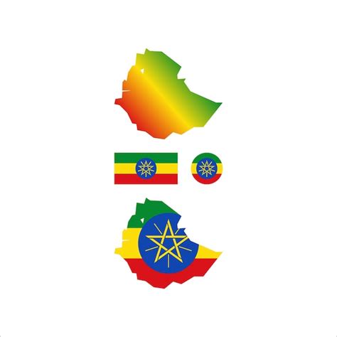 premium vector ethiopia national flag and map vectors set