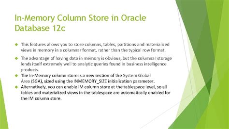 In Memory Databases Inmemory Column Store In Oracle