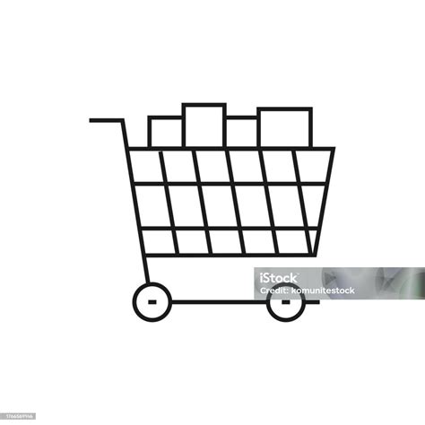쇼핑 라인 아이콘 벡터 일러스트 레이 션입니다 로고 모바일 앱 웹사이트 Ui Ux 기호 기호에 대한 아이콘 디자인 0명에 대한 스톡 벡터 아트 및 기타 이미지 Istock