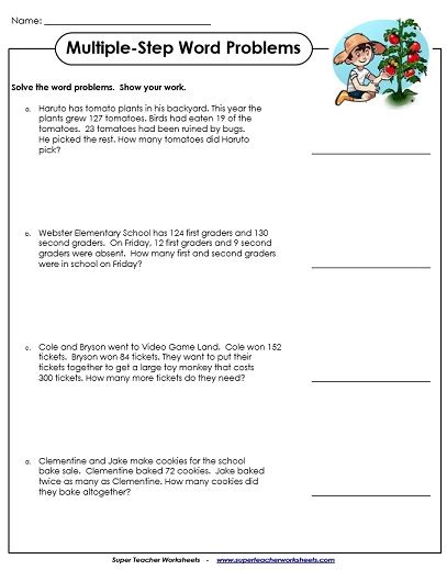 2 Step Word Problems Exercise Live Worksheets Worksheets Library