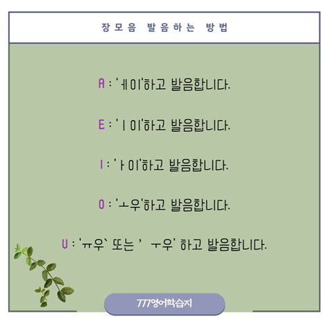 영어기초파닉스] ‘단모음과 ‘장모음 구분하기 영어공부 블로그