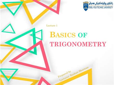 Lecture 1 Basics Of Trigonometry Surveying Ppt
