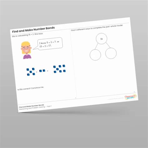 Year 1 Find And Make Number Bonds Reasoning And Problem Solving 2 Resource Classroom Secrets