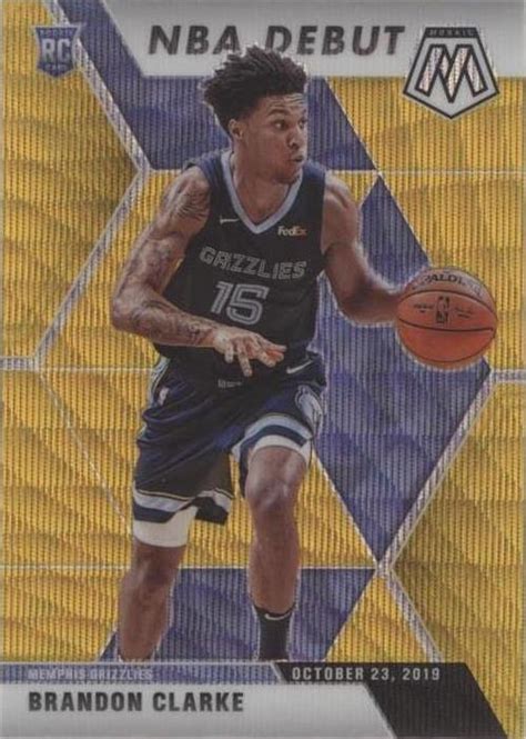 2019 20 Panini Mosaic Nba Debut Brandon Clarke 277 Gold Wave Prizm