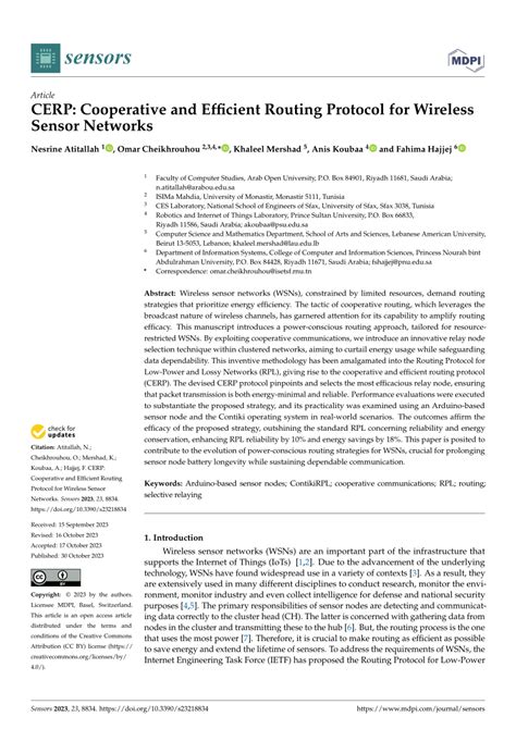 Pdf Cerp Cooperative And Efficient Routing Protocol For Wireless Sensor Networks