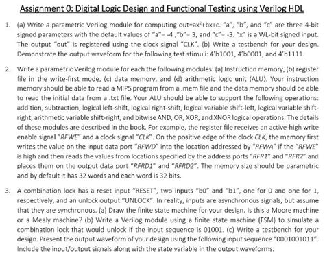 1 A Write A Parametric Verilog Module For