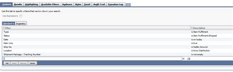 Netsuite Saved Search Not Returning Shipment Package Join In Php Toolkit Stack Overflow