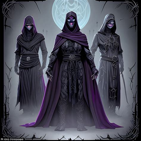 Dark Attire The Cultists Wear Long Flowing Robes In Shades Of