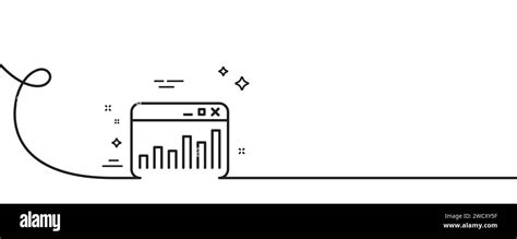 Marketing Statistics Line Icon Web Analytics Symbol Continuous Line