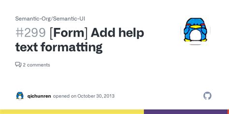 [form] add help text formatting · issue 299 · semantic org semantic ui