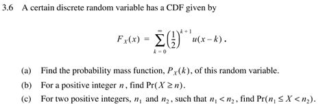 Solved A Certain Discrete Random Variable Has A CDF Chegg