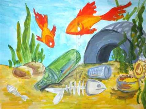 Проблема загрязнения океана в рисунках учеников 4 класса