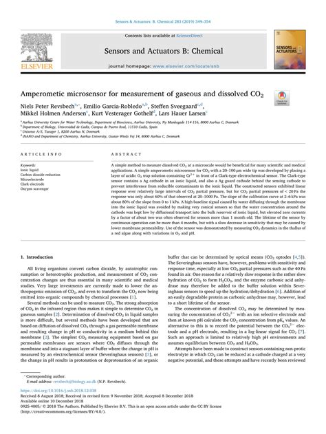 Pdf Amperometic Microsensor For Measurement Of Gaseous And Dissolved Co2