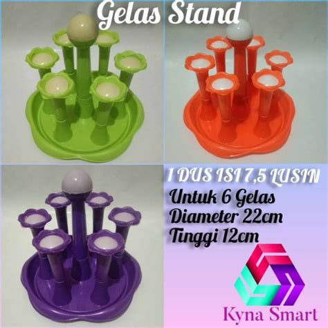 Jual Stand Gelas Plastik Tempat Gelas Berdiri Isi 6 Rak Gelas Orange Di Seller Good Vibe