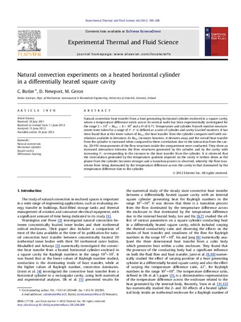Pdf Natural Convection Experiments On A Heated Horizontal Cylinder In