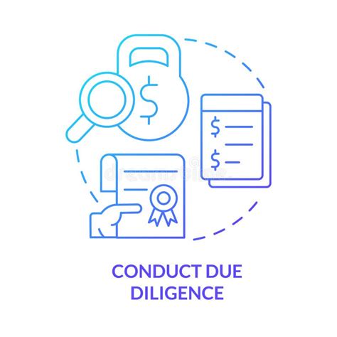 Conduct Due Diligence Blue Gradient Concept Icon Stock Vector Illustration Of Conduct File