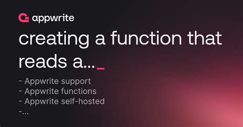 Creating A Function That Reads A Collection Fails Threads Appwrite