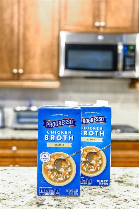 Boxes Of Progresso Chicken Broth Editorial Stock Photo Image Of