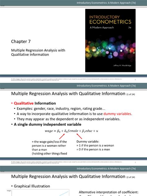 Ch07 Wooldridge 7e Ppt 2pp Pdf Econometrics Regression Analysis
