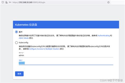 Kubernetes Dashboard 配置用户名密码方式登录登录dashboard Csdn博客