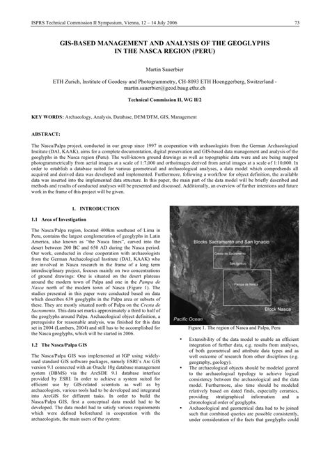 Pdf Gis Based Management And Analysis Of The Geoglyphs In The Nasca