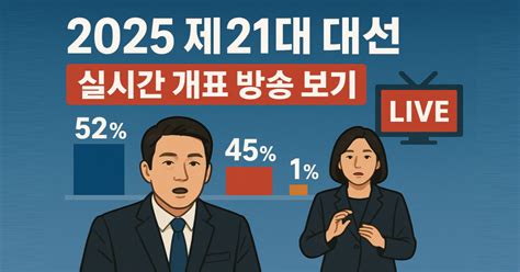 2025 제21대 대선 실시간 개표 방송 보기｜득표율·개표 현황·채널 생중계 총정리 꿀팁매거진