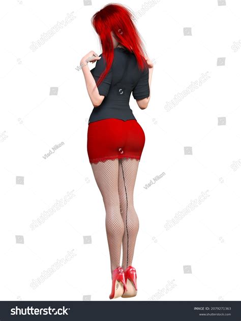 Sexy Japanese Secretary Mini Skirt Stockingbeautiful Stock Illustration