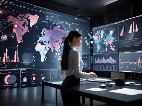 Premium Ai Image Analysts Use Computers To Analyze And Visualize Complex Data On A Virtual