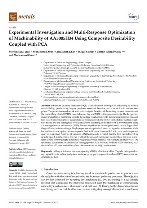 pdf experimental investigation and multi response optimization of