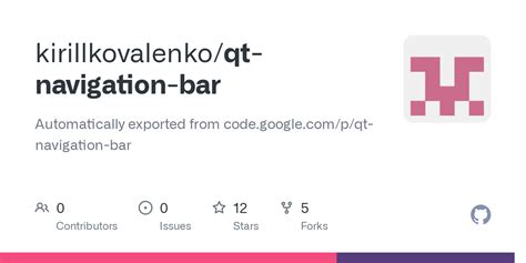 GitHub Kirillkovalenko Qt Navigation Bar Automatically Exported From Code Google P Qt
