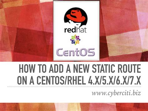 Red Hat Enterprise Linux Static Routing Configuration For V 4x5x6x