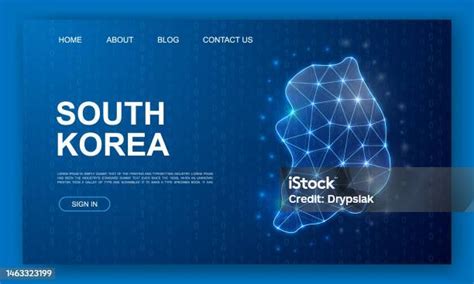 한국 3d 다각형 웹 사이트 템플릿입니다 대한민국 디자인 일러스트레이션 개념 낮은 폴리 국가 지도 기호 0명에 대한 스톡 벡터 아트 및 기타 이미지 Istock