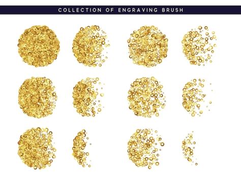 Premium Vector Gold Sequins Texture Set Brush Stipple Pattern For Design