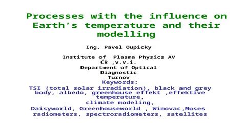 Ppt Processes With The Influence On Earths Temperature And Their