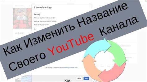 Как Изменить Название Своего Youtube Канала Youtube