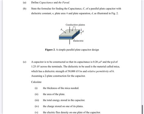 Solved A ﻿define Capacitance And The Farad B ﻿state The