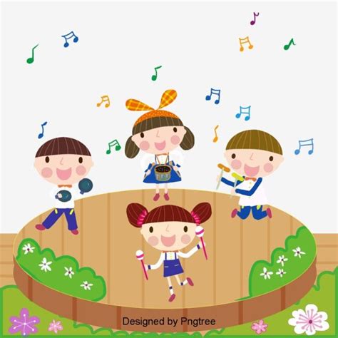 무대 일러스트 공연에 사랑스러운 아이들 어린이 클립 아트 어린이 탤런트 쇼 Png 일러스트 및 Psd 이미지 무료 다운로드 Pngtree 환경 공예 어린이 배경